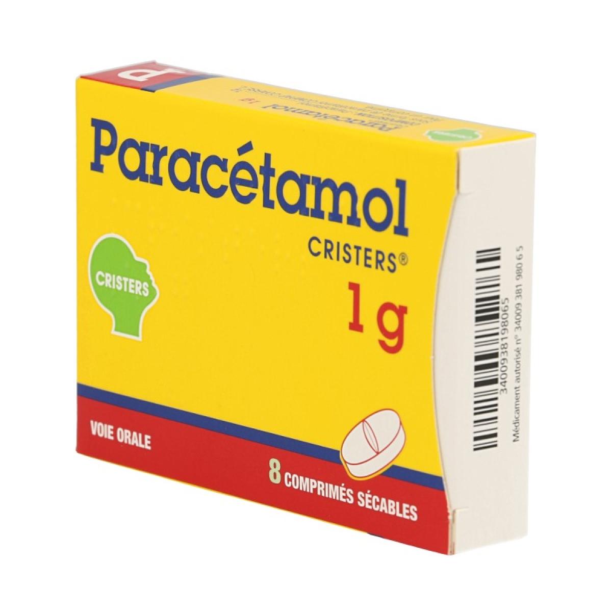 CRISTERS Paracétamol 1g boîte de 8 comprimés sécables - Médicaments ...