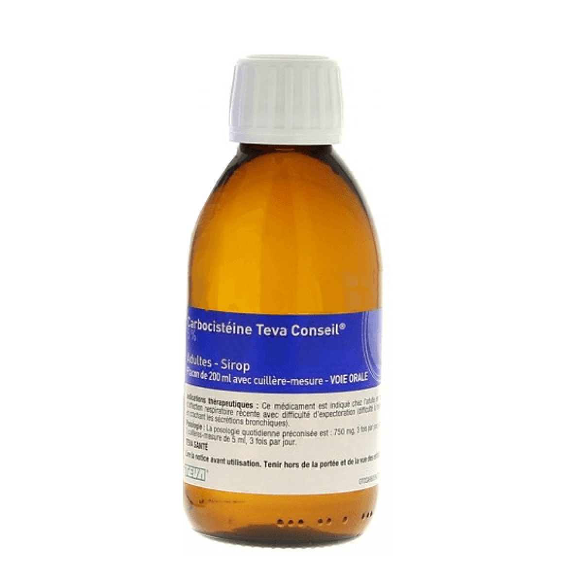 TEVA SANTE Carbocistéine conseil 5% adultes sirop flacon de 200ml ...
