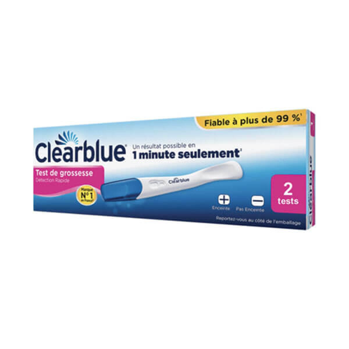 CLEARBLUE Test de grossesse détextion rapide 2 tests - Parapharmacie ...