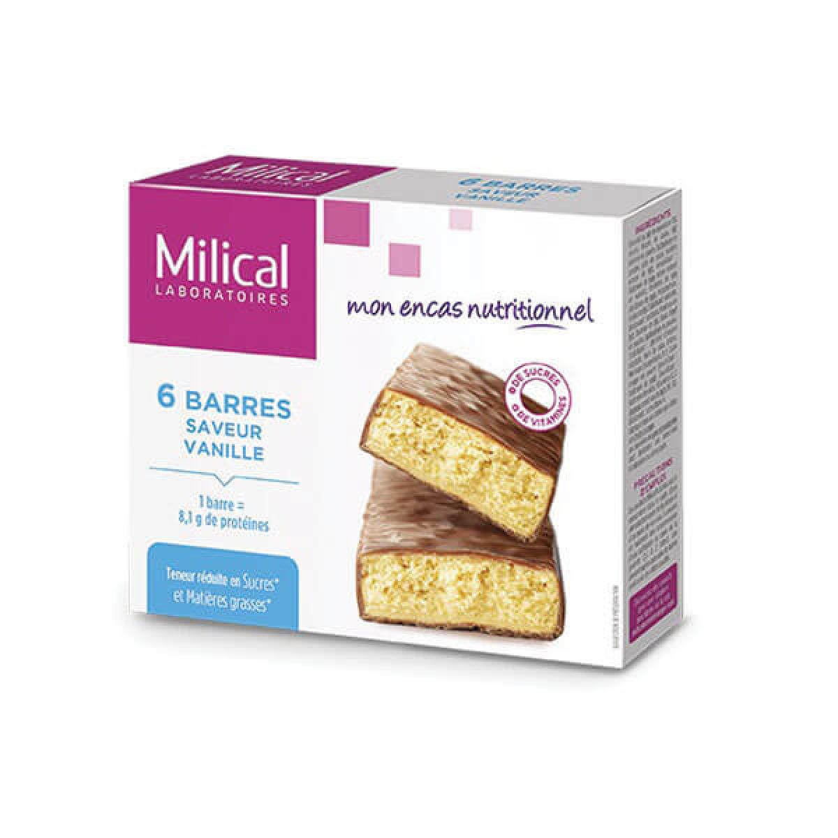MILICAL Hyperprotéiné 6 barres minceur vanille - Parapharmacie - Pharmarket