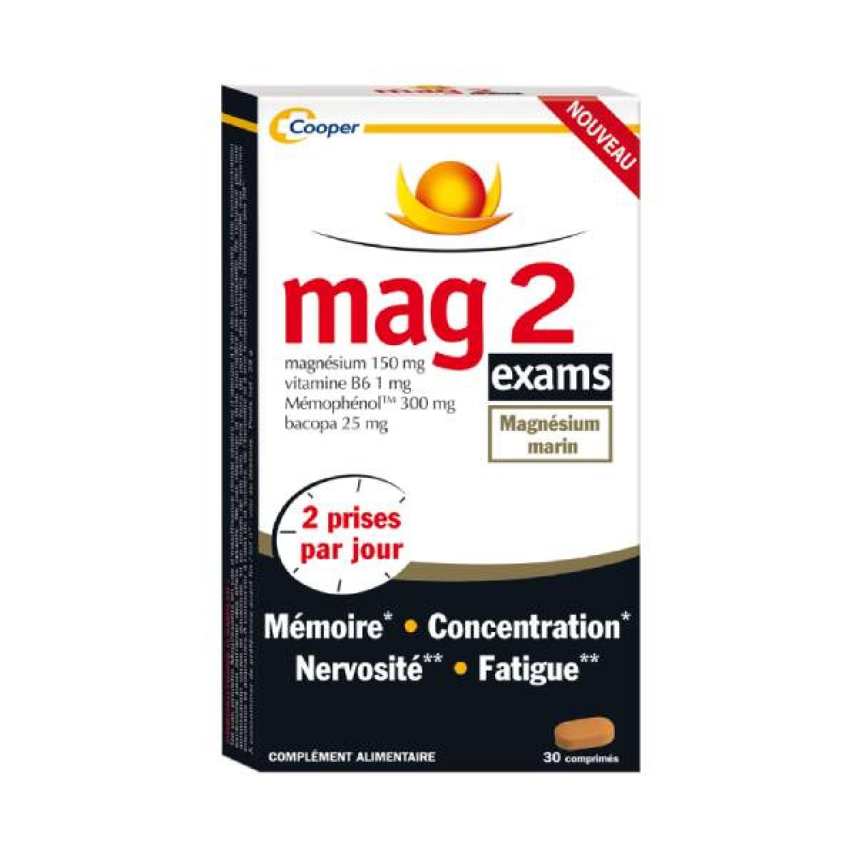 COOPER Mag 2 exams 30 comprimés - Parapharmacie - Pharmarket