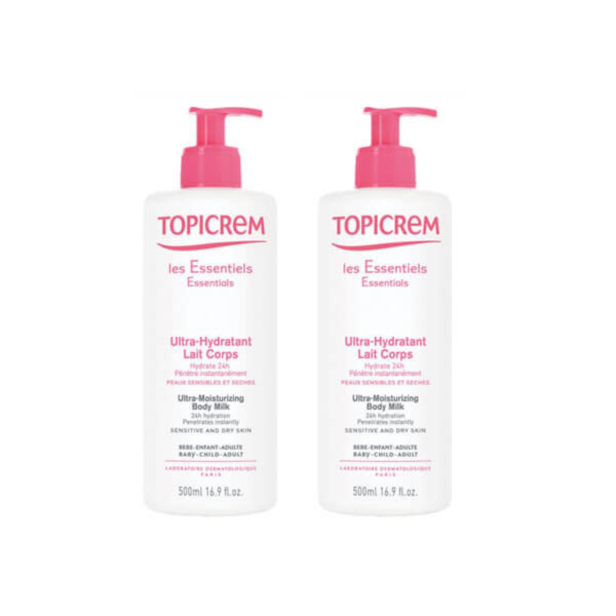 TOPICREM Lait corps ultra-hydratant lot 2x500ml - Parapharmacie ...