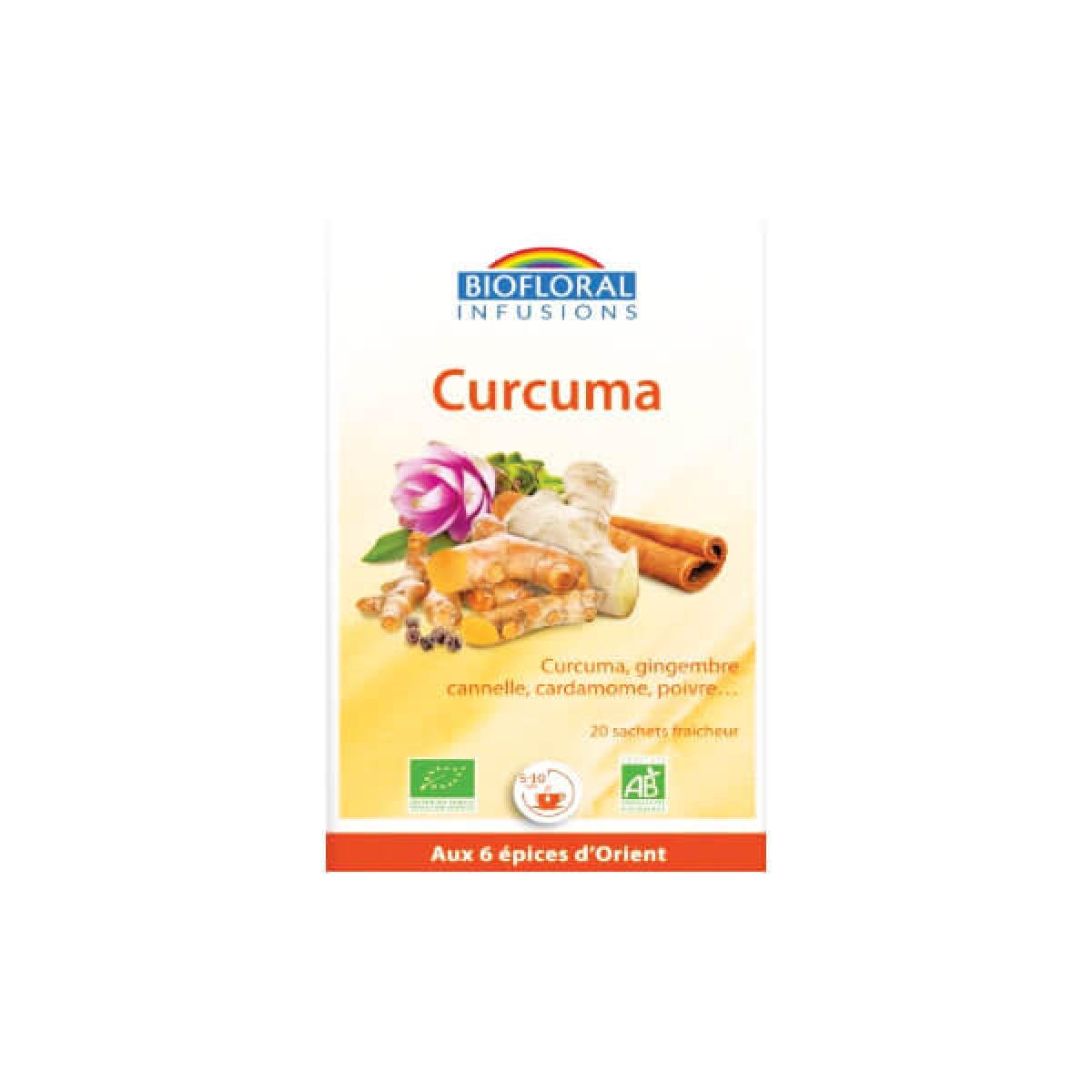 BIOFLORAL Infusions curcuma bio 20 sachets - Parapharmacie - Pharmarket