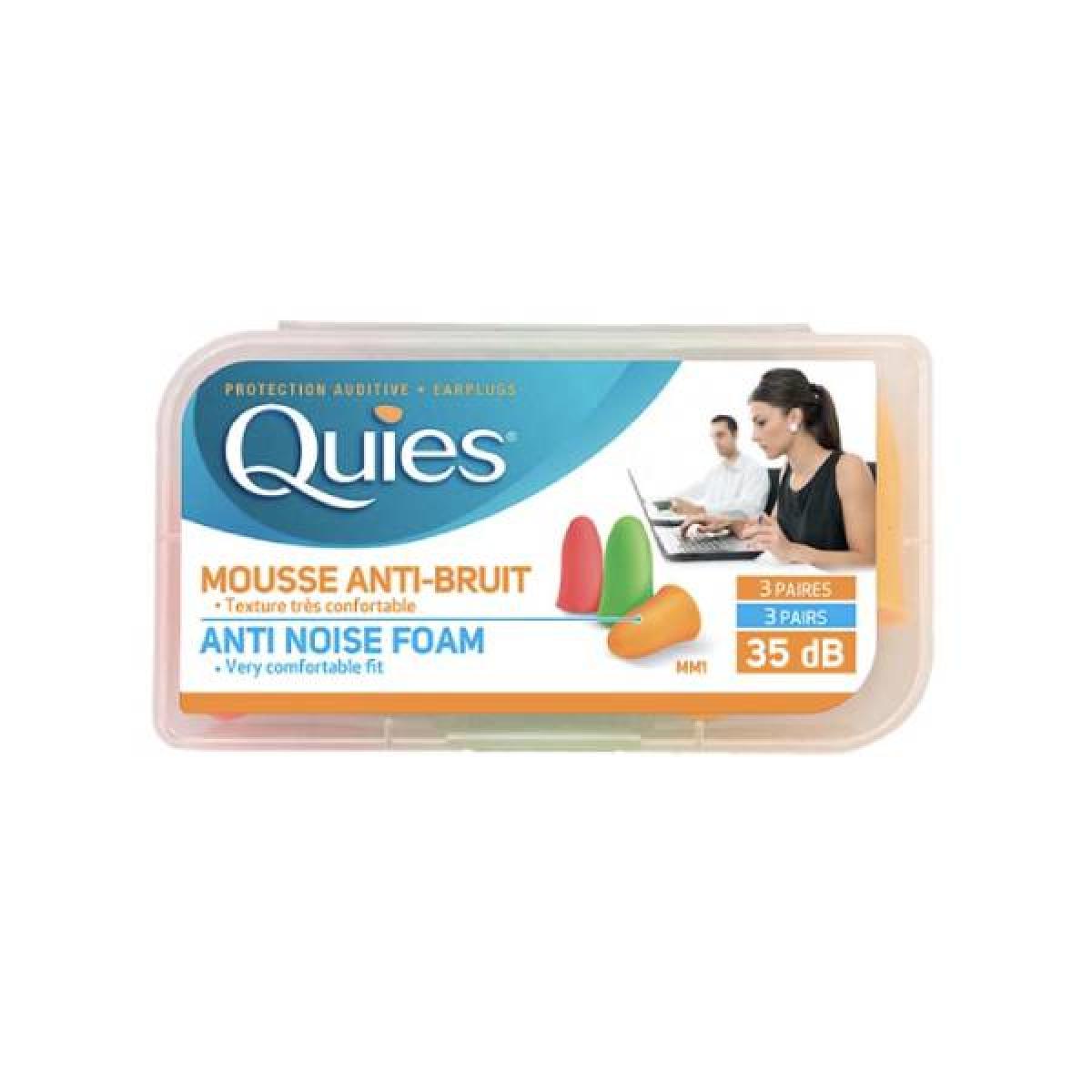 QUIES Protection auditive en mousse fluo 3 paires - Parapharmacie ...