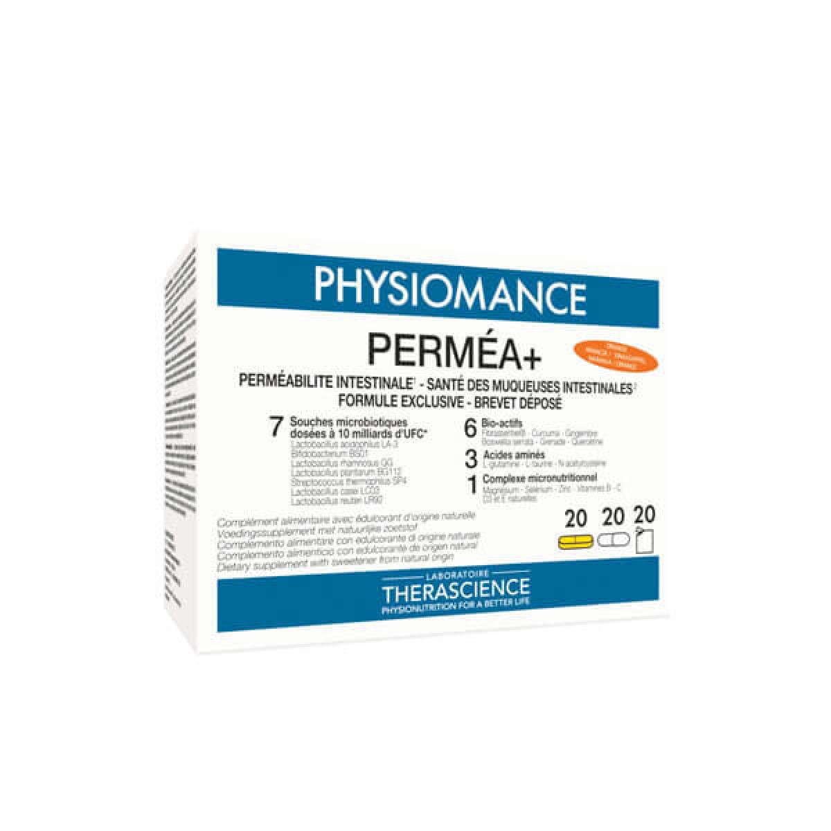 THERASCIENCE Physiomance permea + 20 sachets + 20 gélules blanches + 20 ...