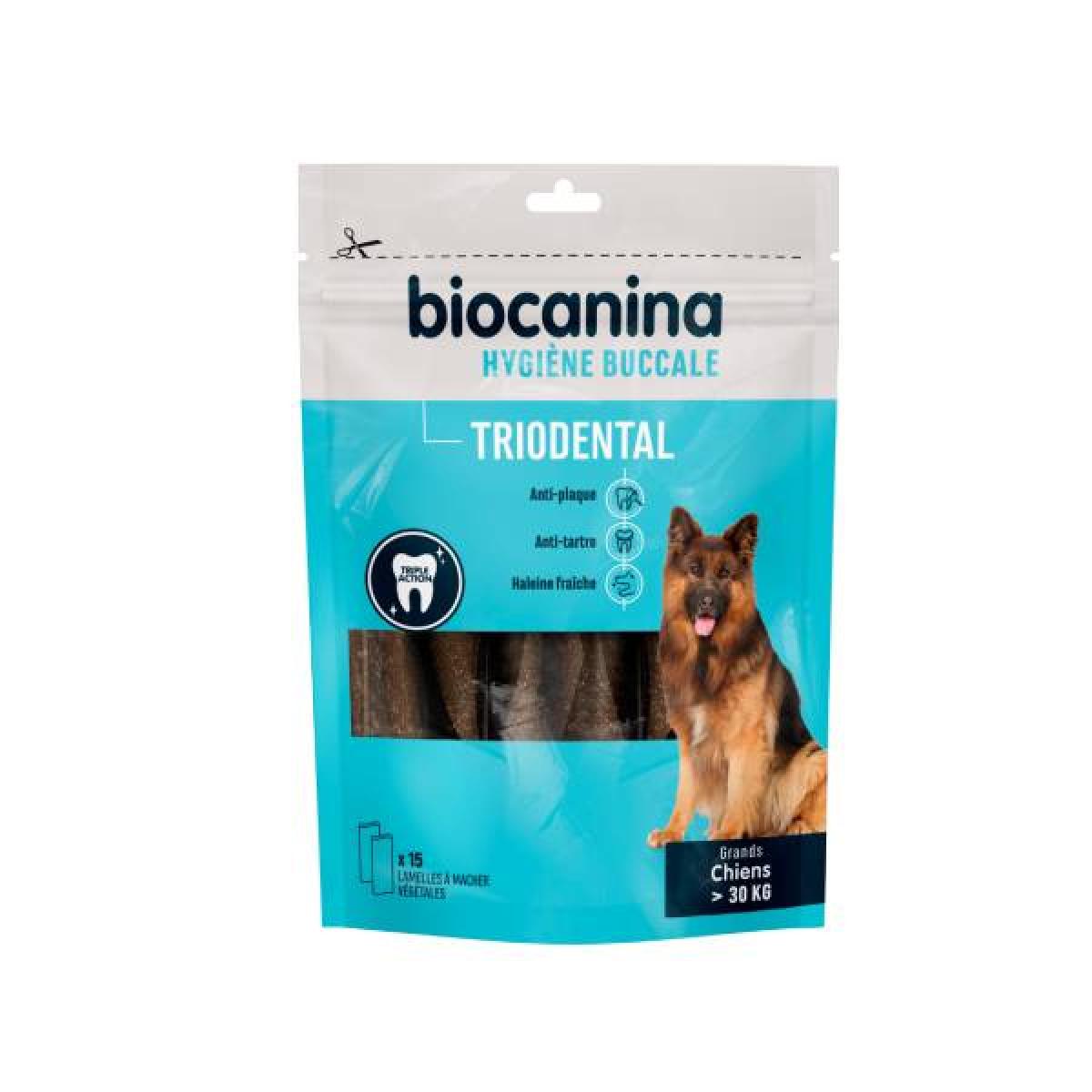 BIOCANINA Triodental grands chiens 15 lamelles à mâcher végétales ...