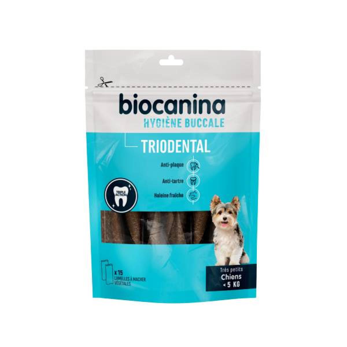 BIOCANINA Triodental très petits chiens 15 lamelles à mâcher végétales ...