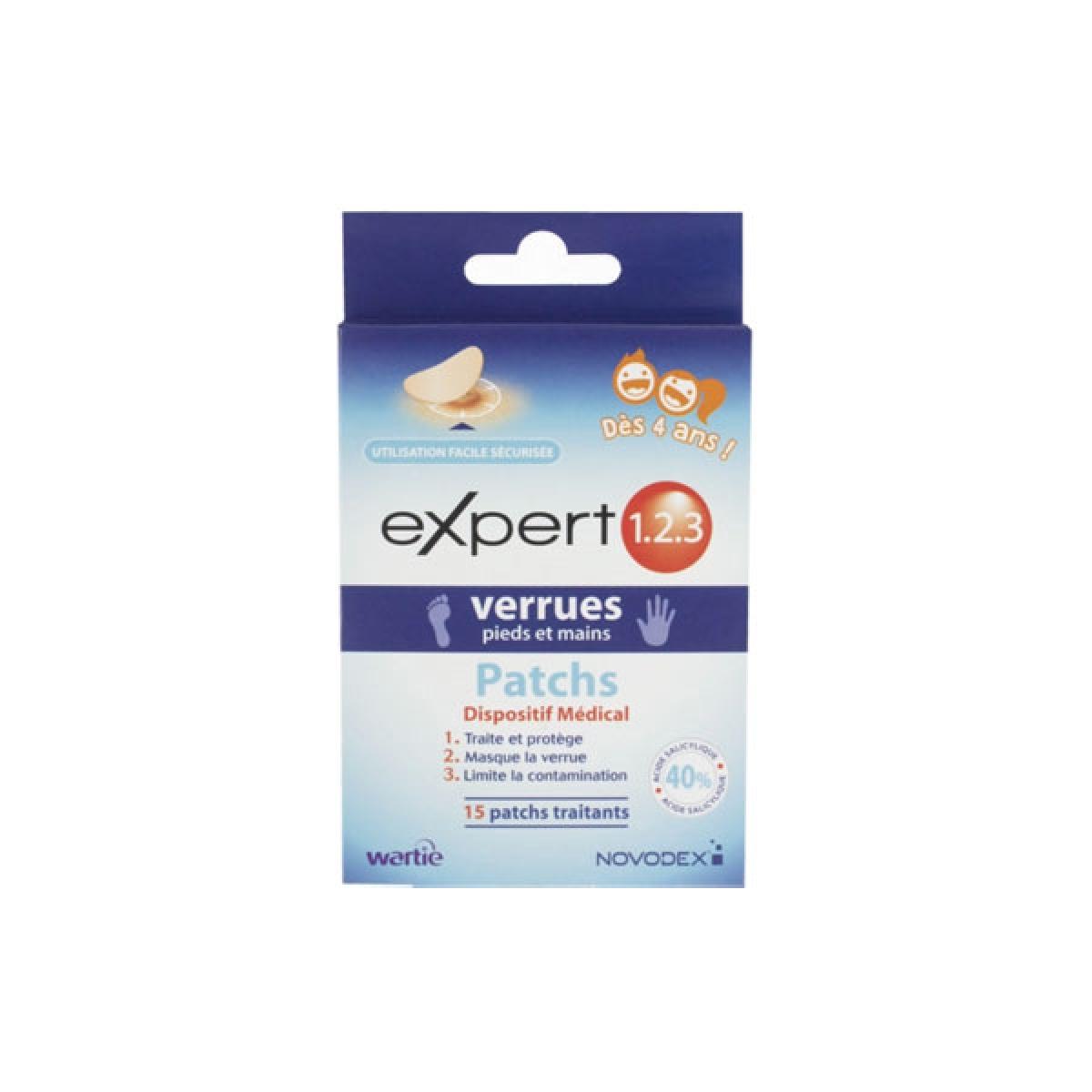 NOVODEX Expert 1.2.3 15 patchs anti-verrue - Parapharmacie - Pharmarket