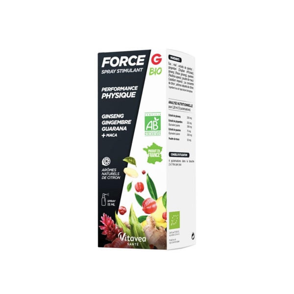 NUTRISANTÉ Force G spray stimulant bio 15ml - Parapharmacie - Pharmarket