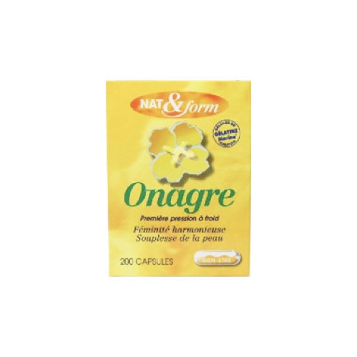 NAT & FORM Original huile d'onagre bio 200 capsules - Parapharmacie ...