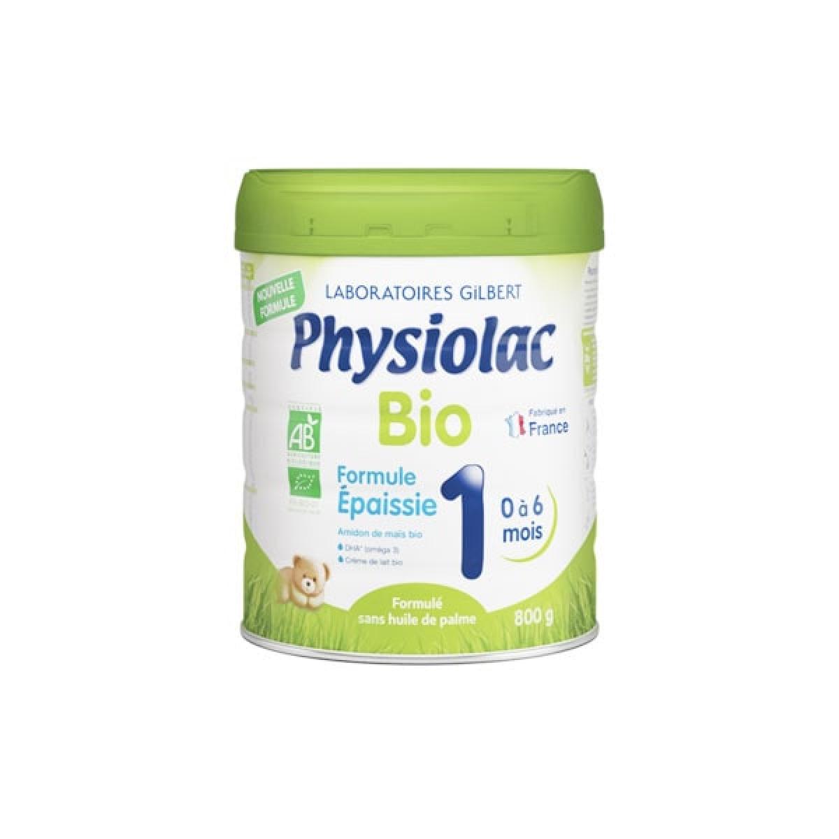 PHYSIOLAC Lait 1er âge bio formule épaissie 0 à 6 mois 800g ...