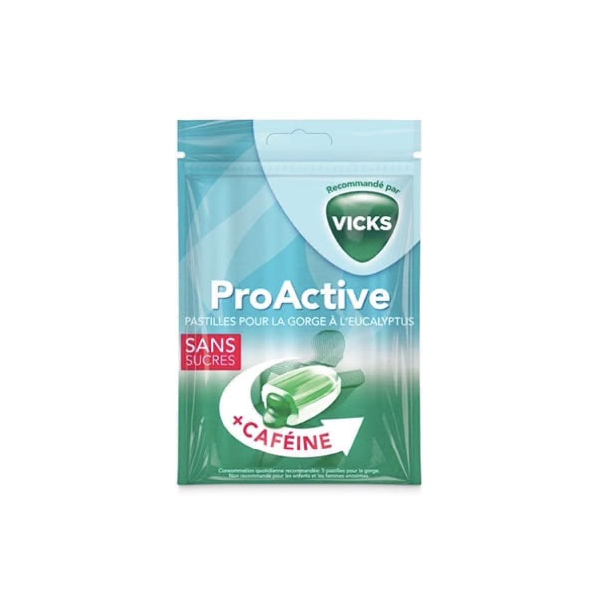 VICKS Pro active pastilles eucalyptus caféine 72g - Parapharmacie ...