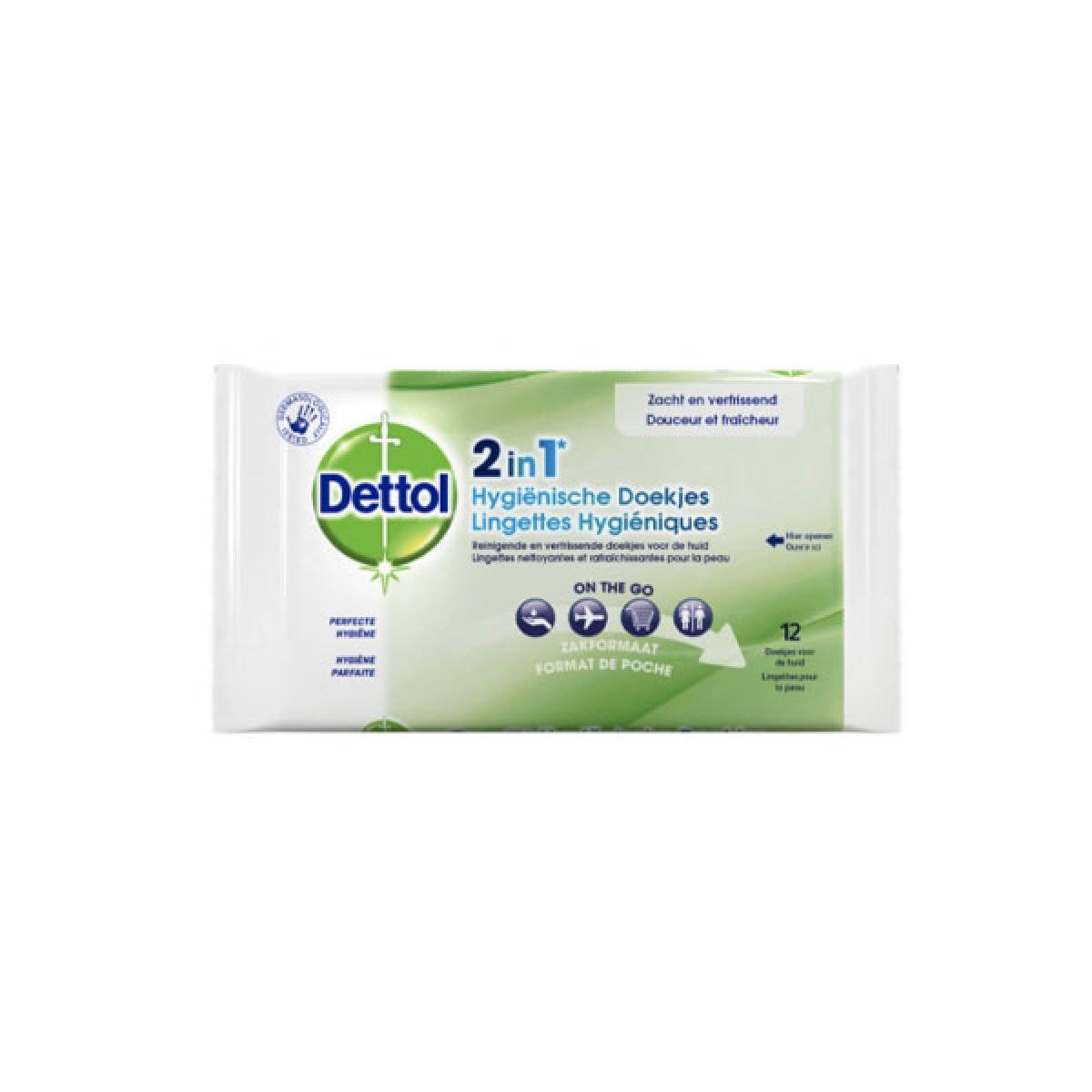 DETTOL 12 lingettes hygiéniques 2en1 - Parapharmacie - Pharmarket