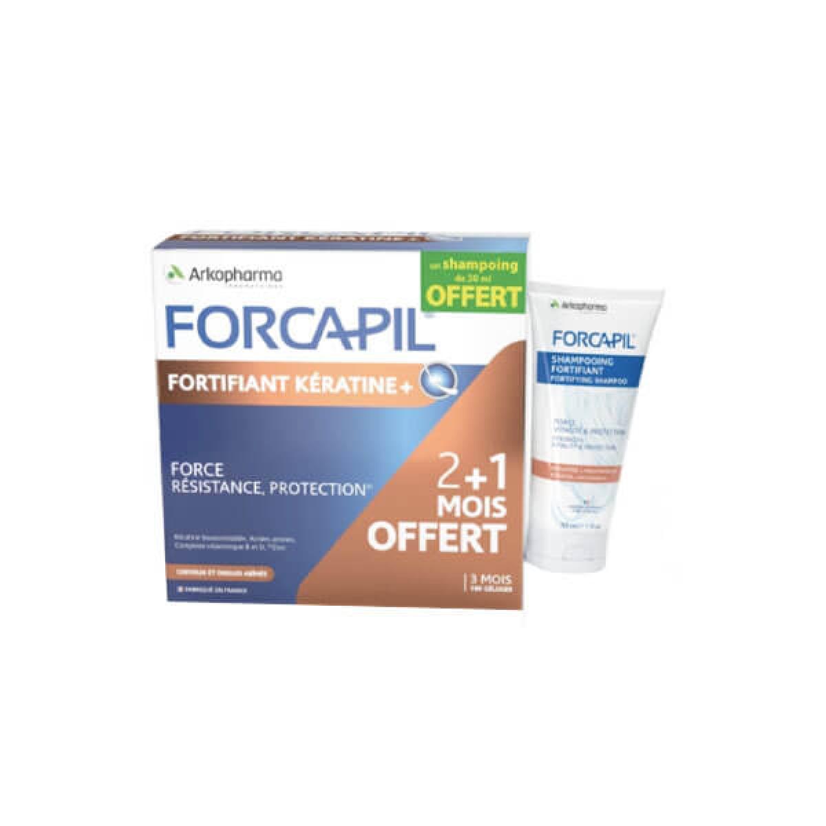 FORTÉ PHARMA Forcapil fortifiant kératine+ 180 gélules + shampooing ...