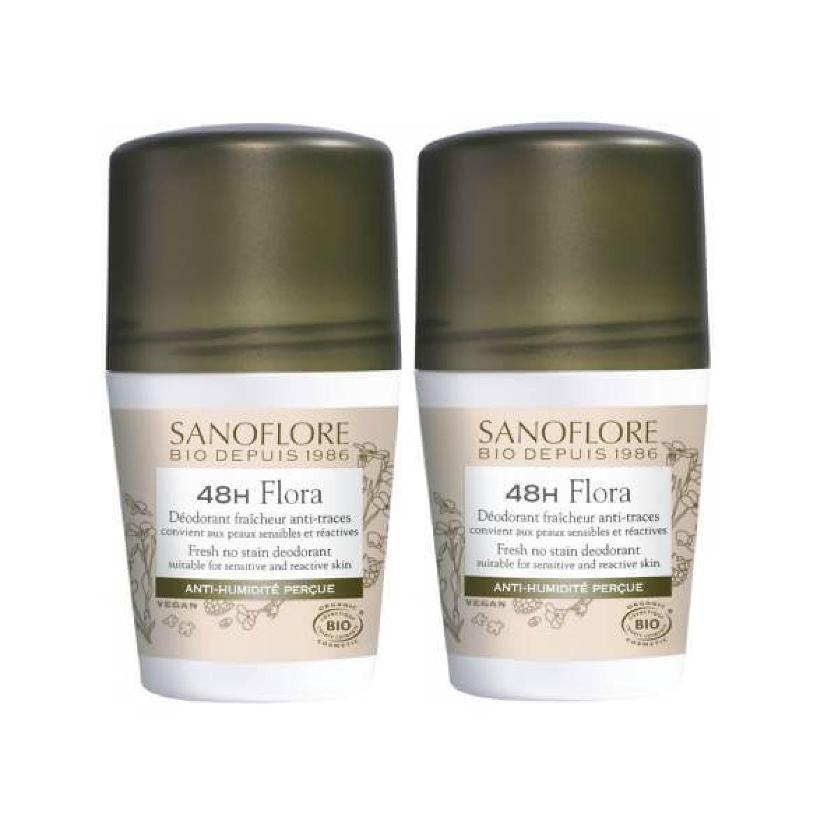 SANOFLORE 48h flora roll-on bio lot 2x50ml - Parapharmacie - Pharmarket