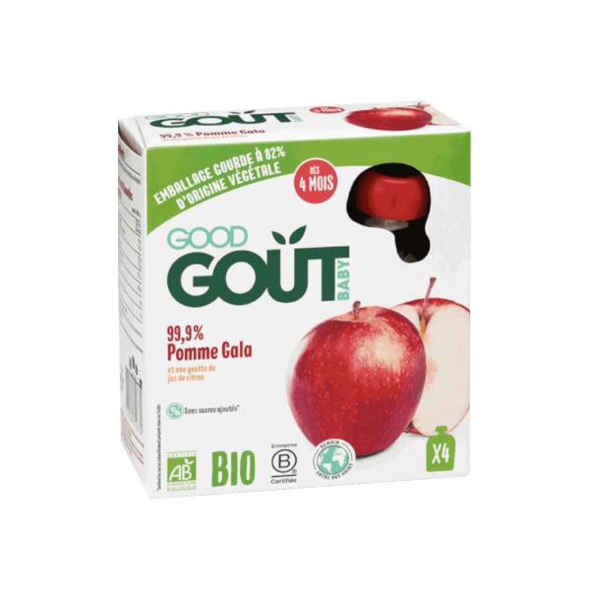 GOOD GOÛT Baby 4 gourdes pomme gala dès 4 mois 85g - Parapharmacie ...