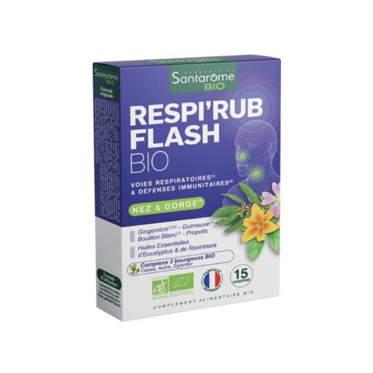 SANTAROME Respi'rub flash bio 15 comprimés - Parapharmacie - Pharmarket