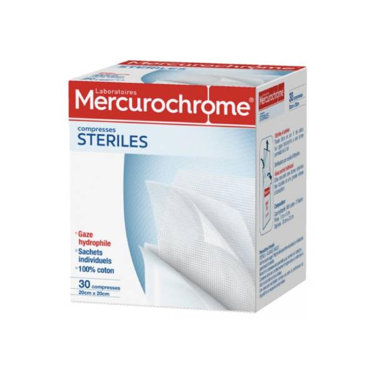MERCUROCHROME 30 compresses stériles - Parapharmacie - Pharmarket
