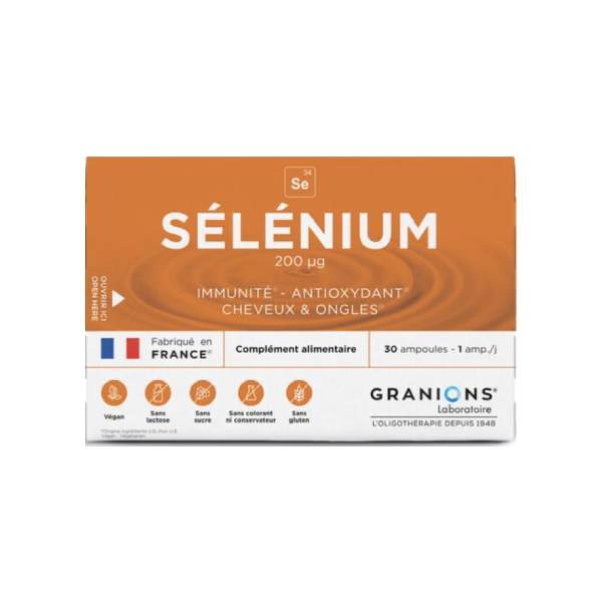 GRANIONS Sélénium 200µg 30 ampoules - Parapharmacie - Pharmarket