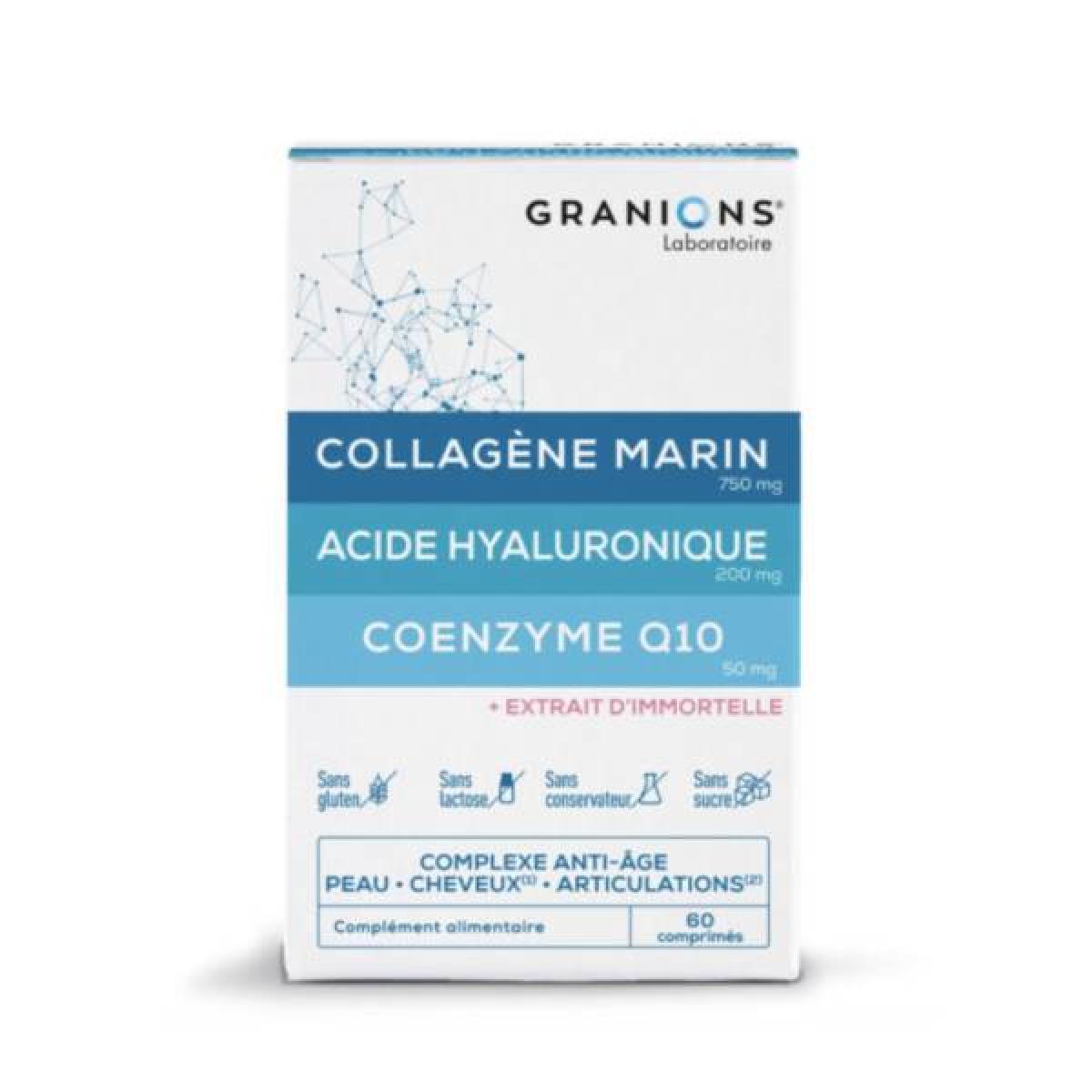 GRANIONS Collagène marin acide hyaluronique coenzyme Q10 60 comprimés ...