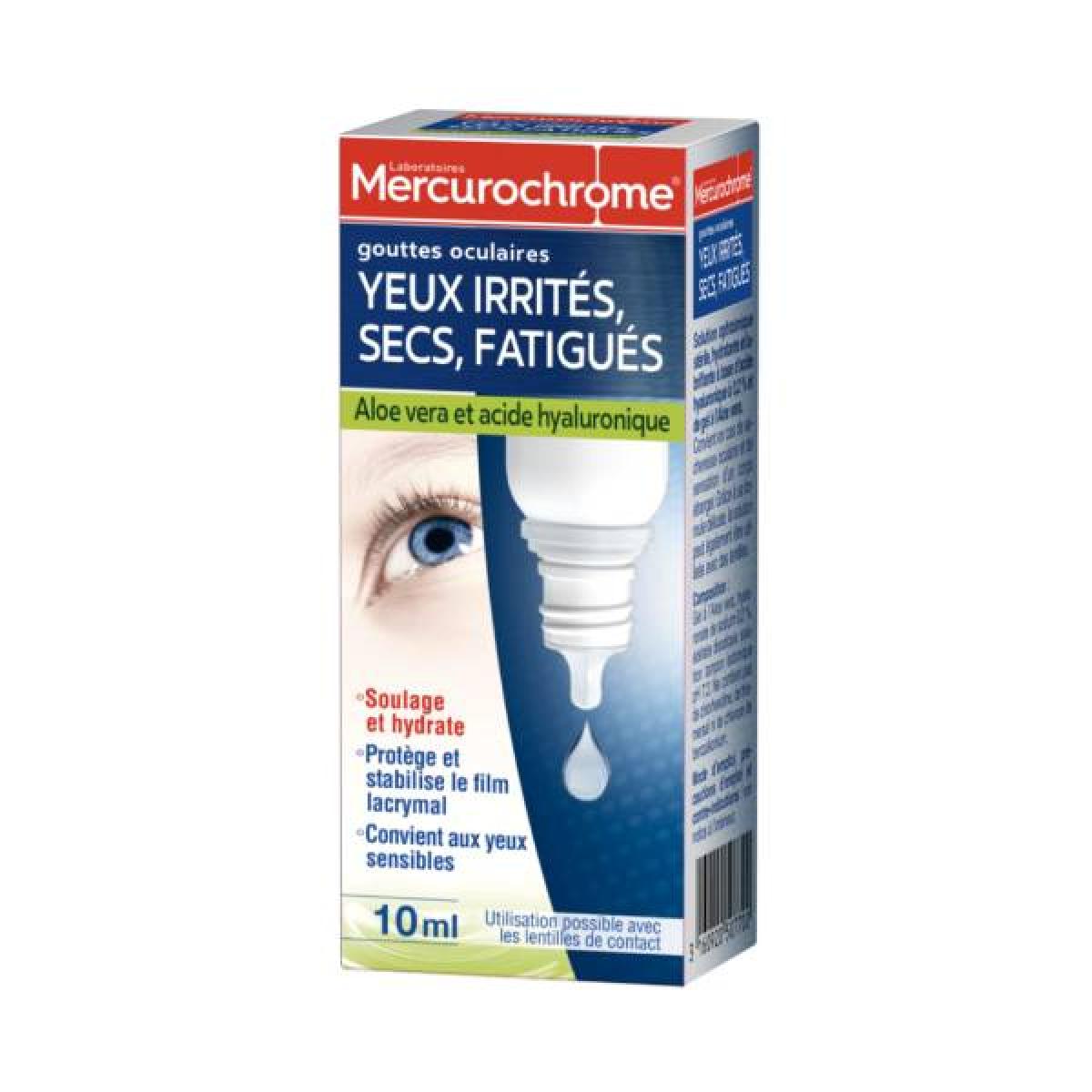 MERCUROCHROME Gouttes oculaires yeux irrités secs fatigués 10ml ...