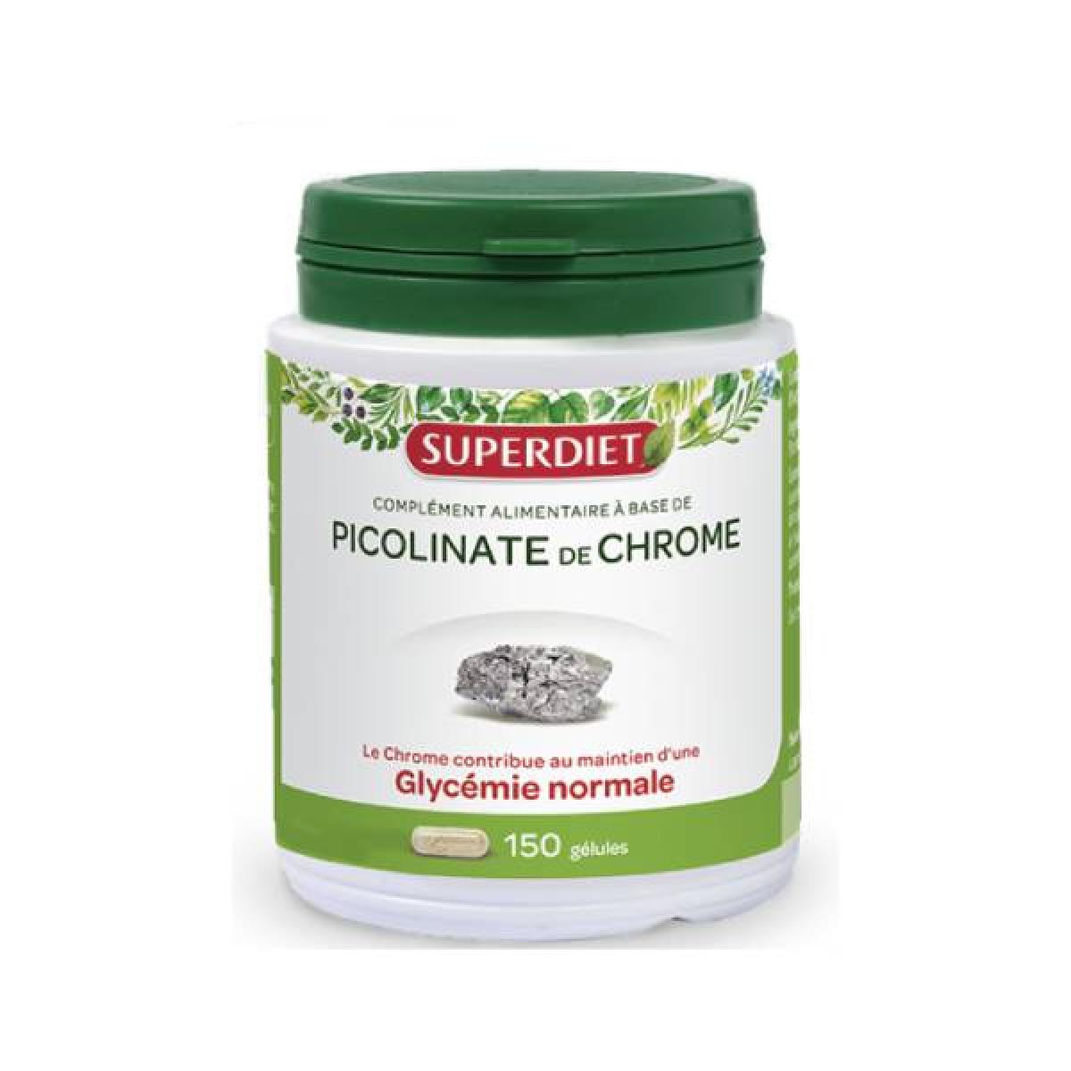SUPER DIET Picolinate de chrome 150 gélules - Parapharmacie - Pharmarket