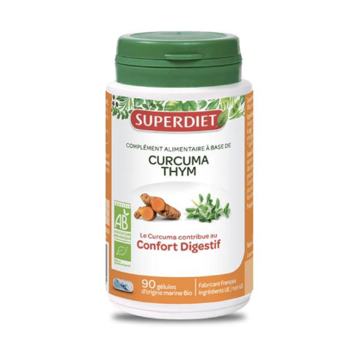 SUPER DIET Curcuma thym bio 90 gélules - Parapharmacie - Pharmarket