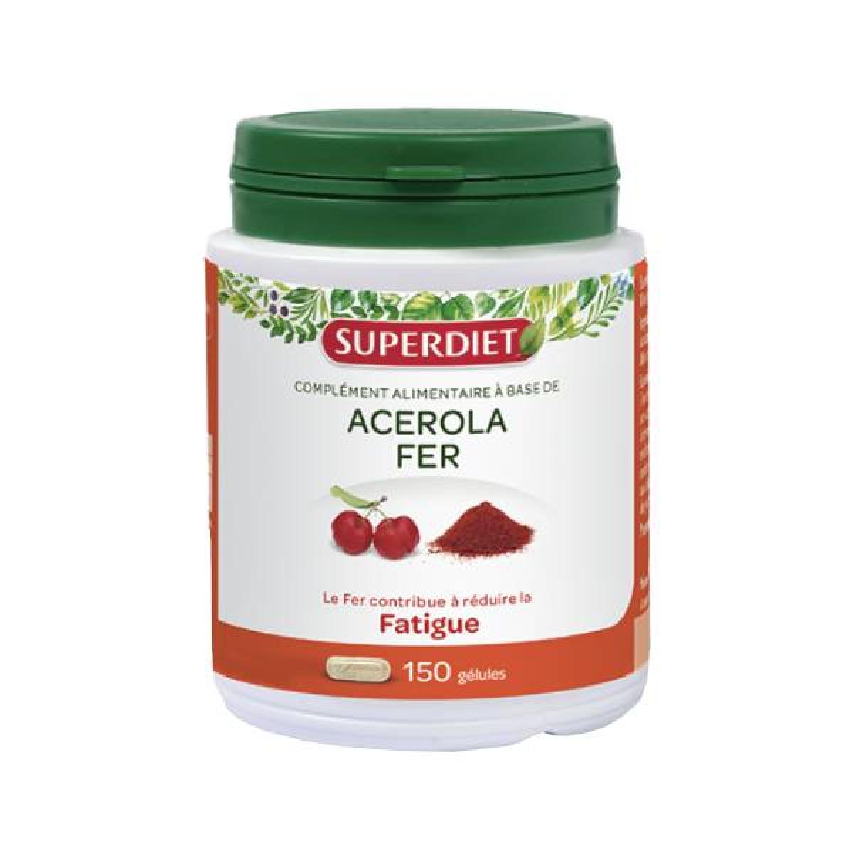 SUPER DIET Acérola fer 150 gélules - Parapharmacie - Pharmarket