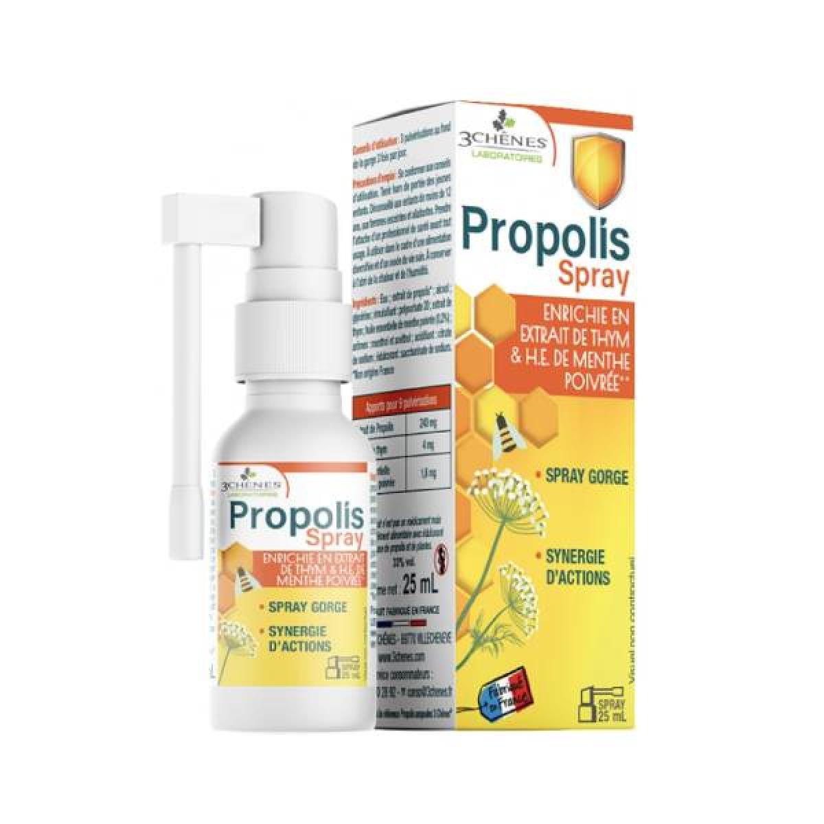 LES 3 CHÊNES Propolis spray gorge 25ml - Parapharmacie - Pharmarket