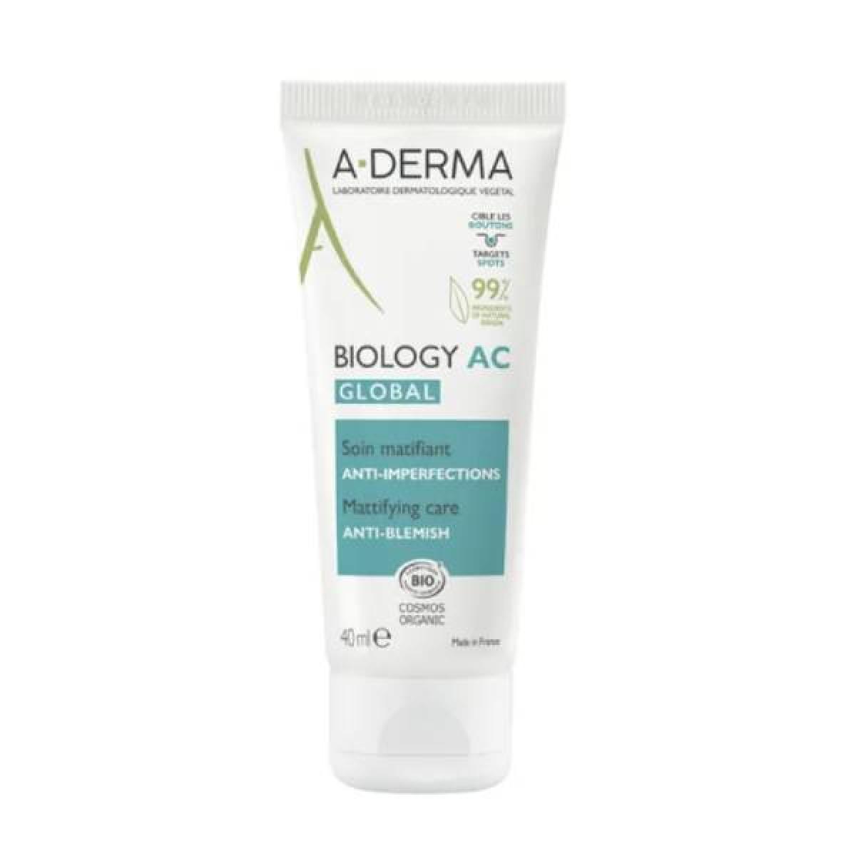 A-DERMA Biology AC global soin matifiant anti-imperfections 40ml ...