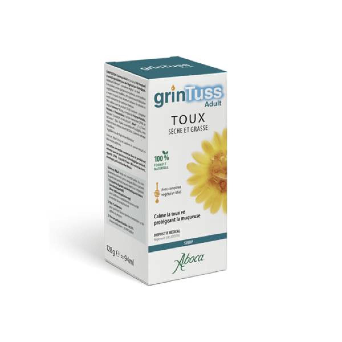 ABOCA Grintuss adulte sirop toux sèche et grasse 128g - Parapharmacie ...