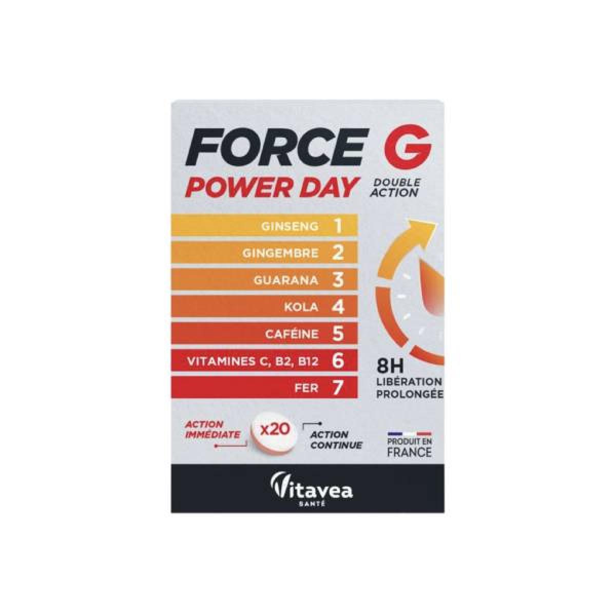 NUTRISANTÉ Force G power day 20 comprimés - Parapharmacie - Pharmarket