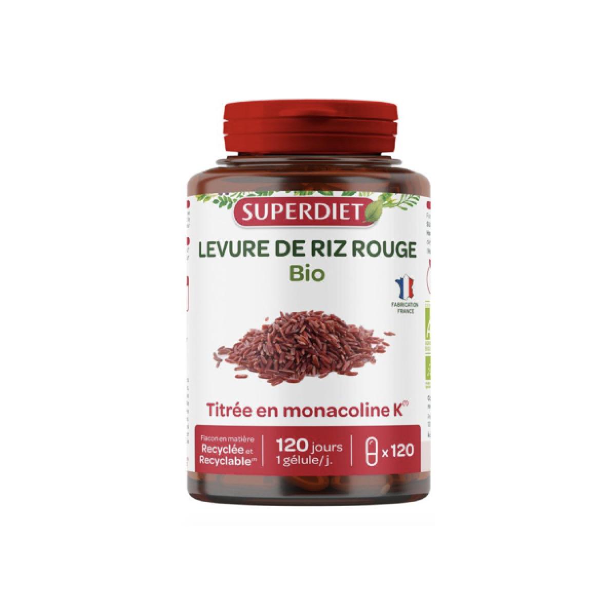 SUPER DIET Levure de riz rouge bio 120 gélules - Parapharmacie - Pharmarket