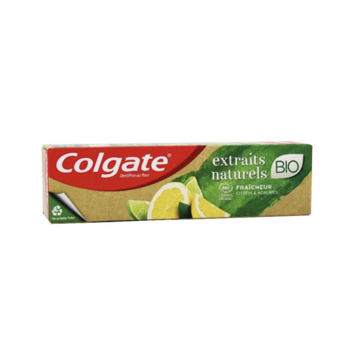 COLGATE Dentifrice extraits naturels citron & agrumes bio 75ml ...