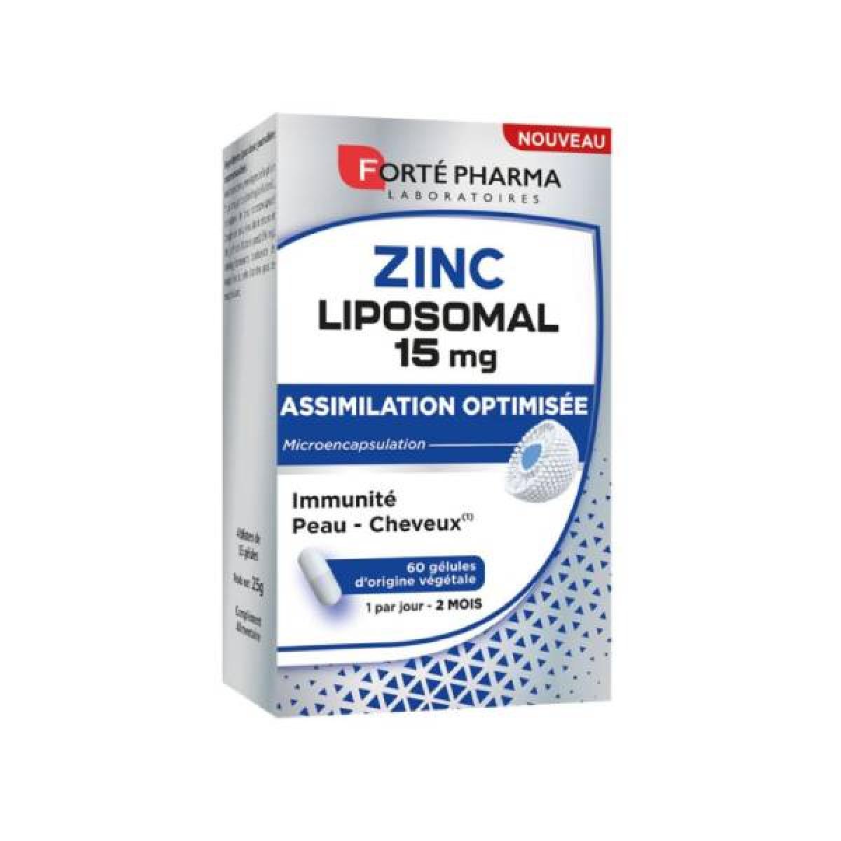 FORTÉ PHARMA Zinc liposomal 15mg 60 gélules - Parapharmacie - Pharmarket
