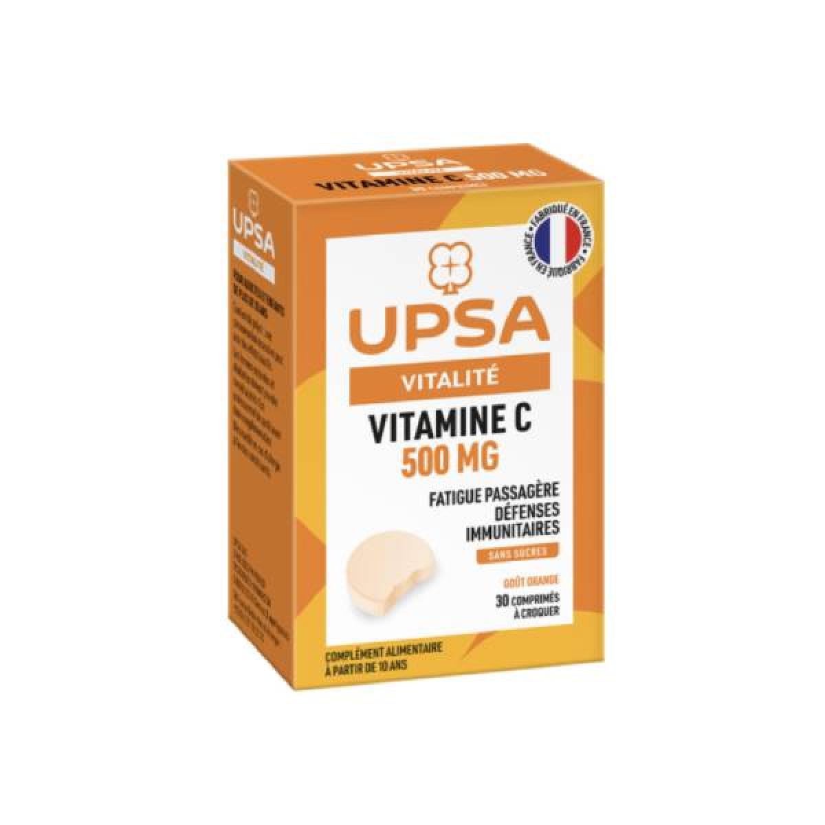 UPSA Vitamine C 500mg 30 comprimés à croquer - Parapharmacie - Pharmarket