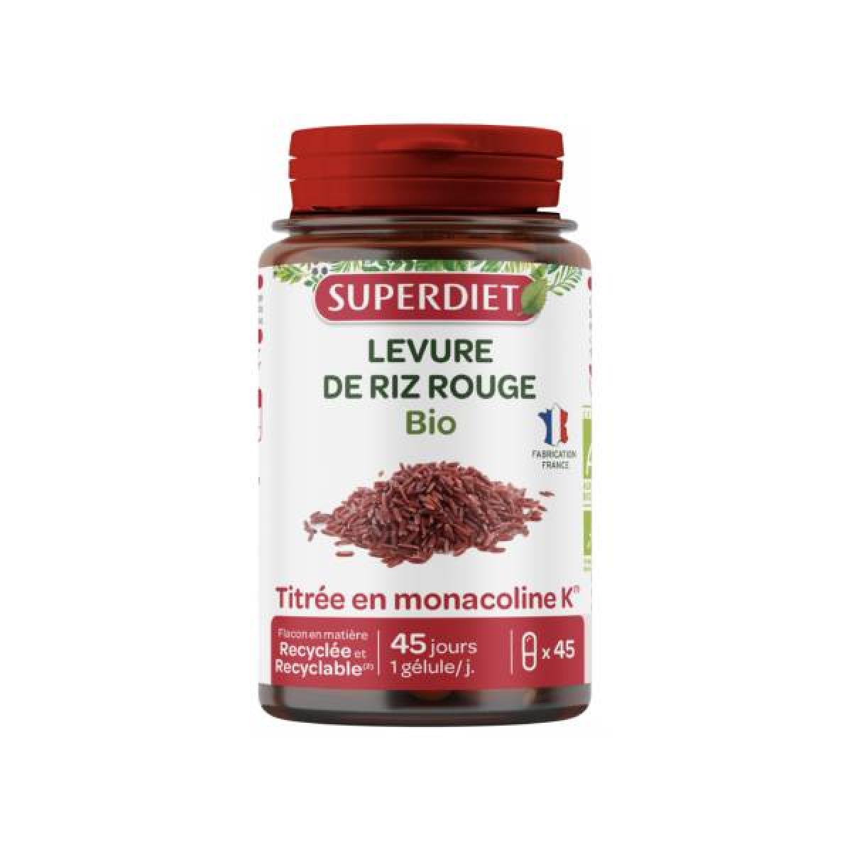 SUPER DIET Levure de riz rouge bio 45 gélules - Parapharmacie - Pharmarket