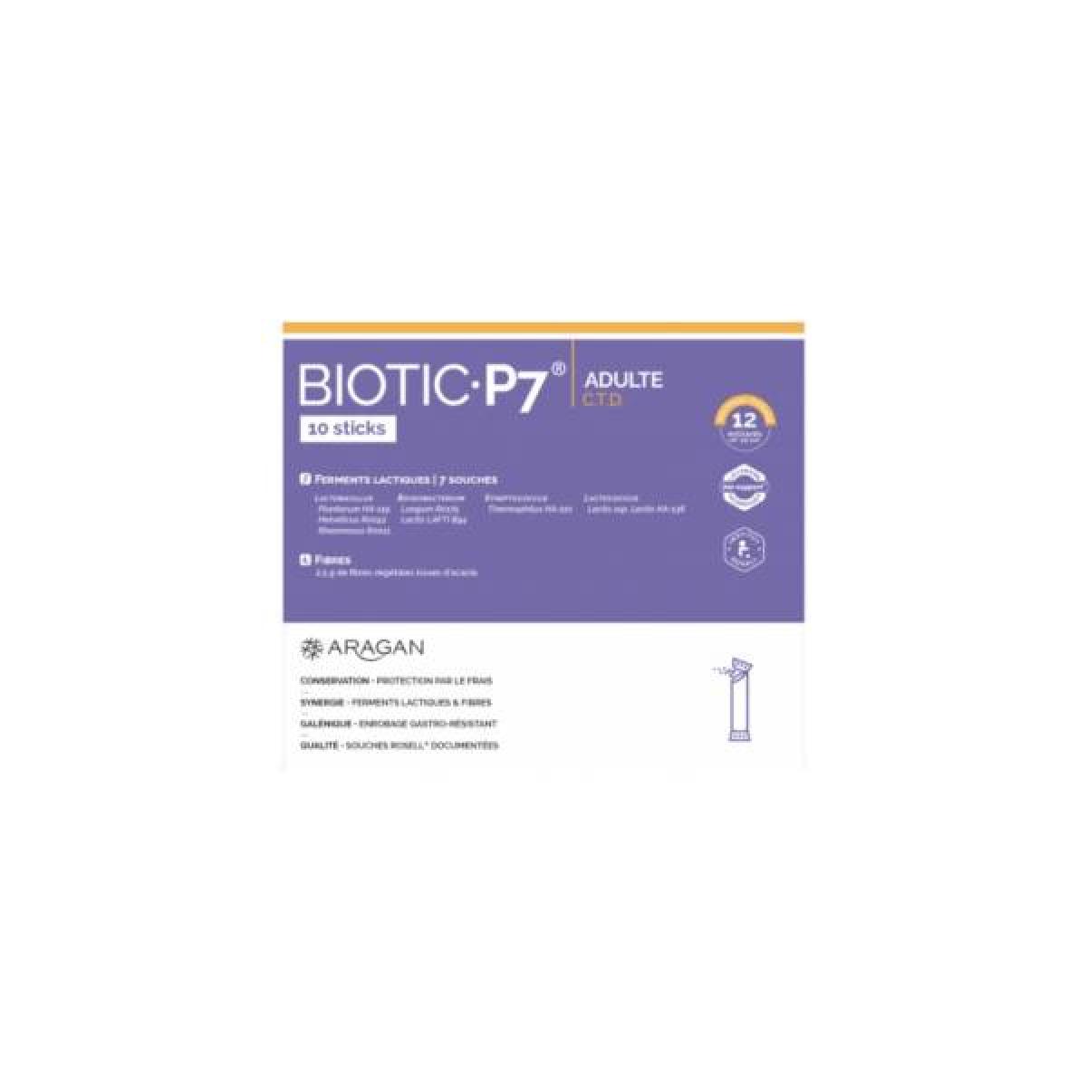 ARAGAN Biotic P7 adulte CTD 10 sticks - Parapharmacie - Pharmarket