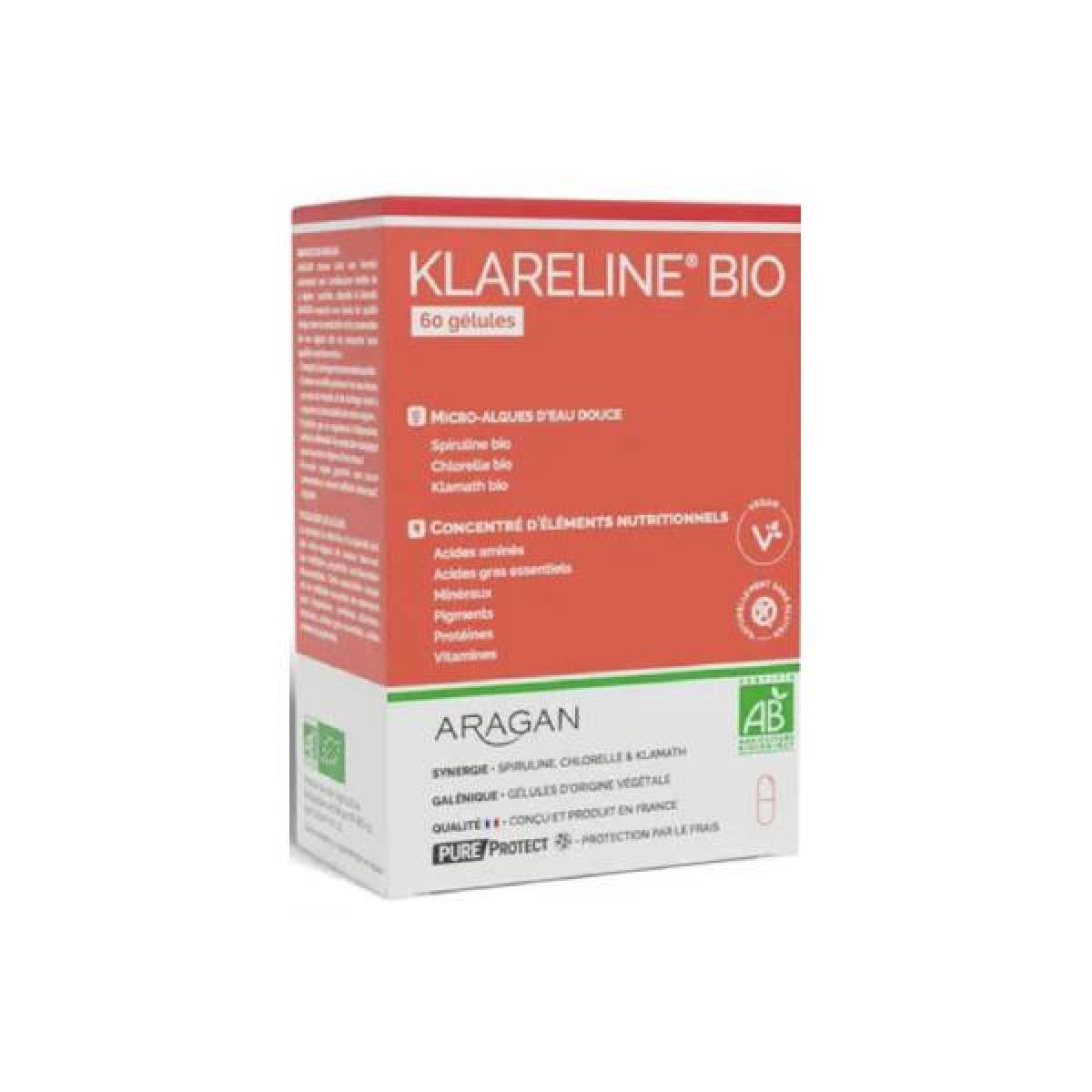 ARAGAN Klareline bio 60 gélules - Parapharmacie - Pharmarket