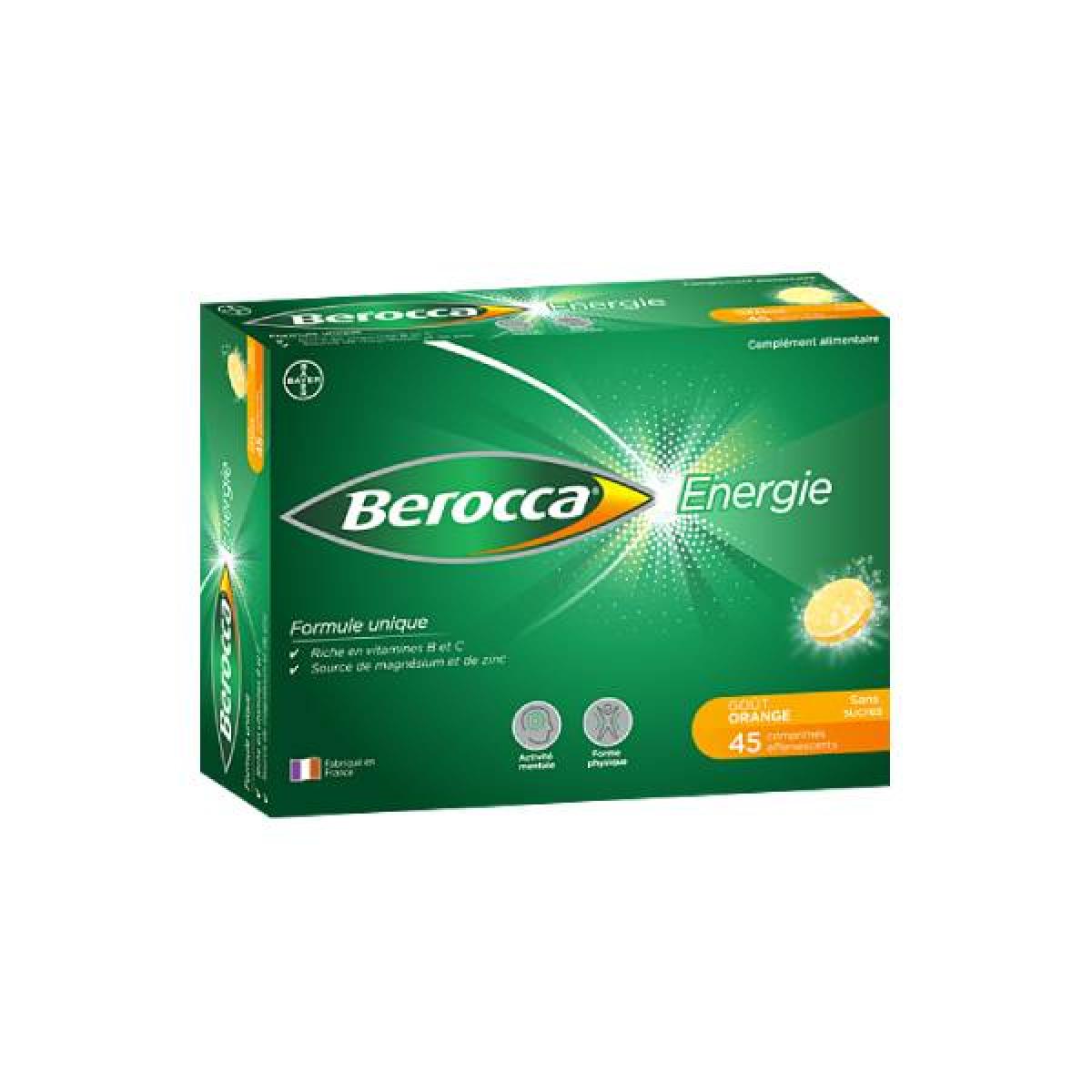 BAYER Berocca énergie goût orange 45 comprimés effervescents ...