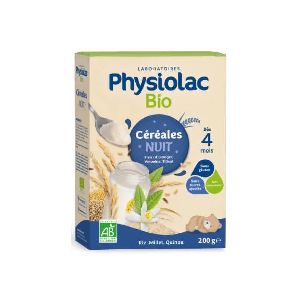 PHYSIOLAC Bio céréales nuit dès 4 mois 200g - Parapharmacie - Pharmarket