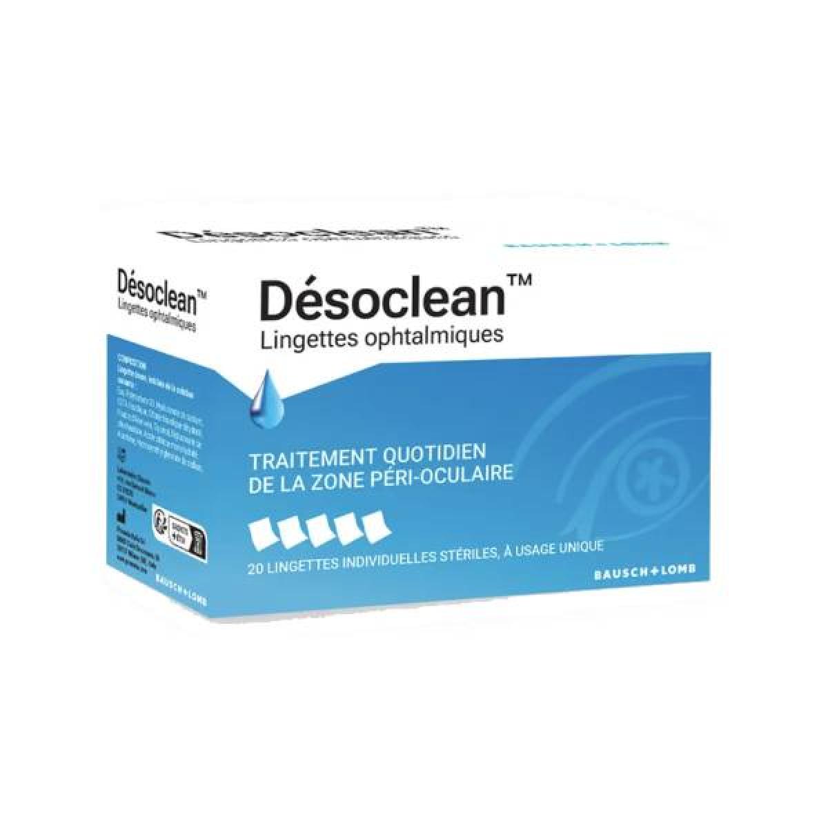 BAUSCH + LOMB Désoclean 20 lingettes ophtalmiques - Parapharmacie ...