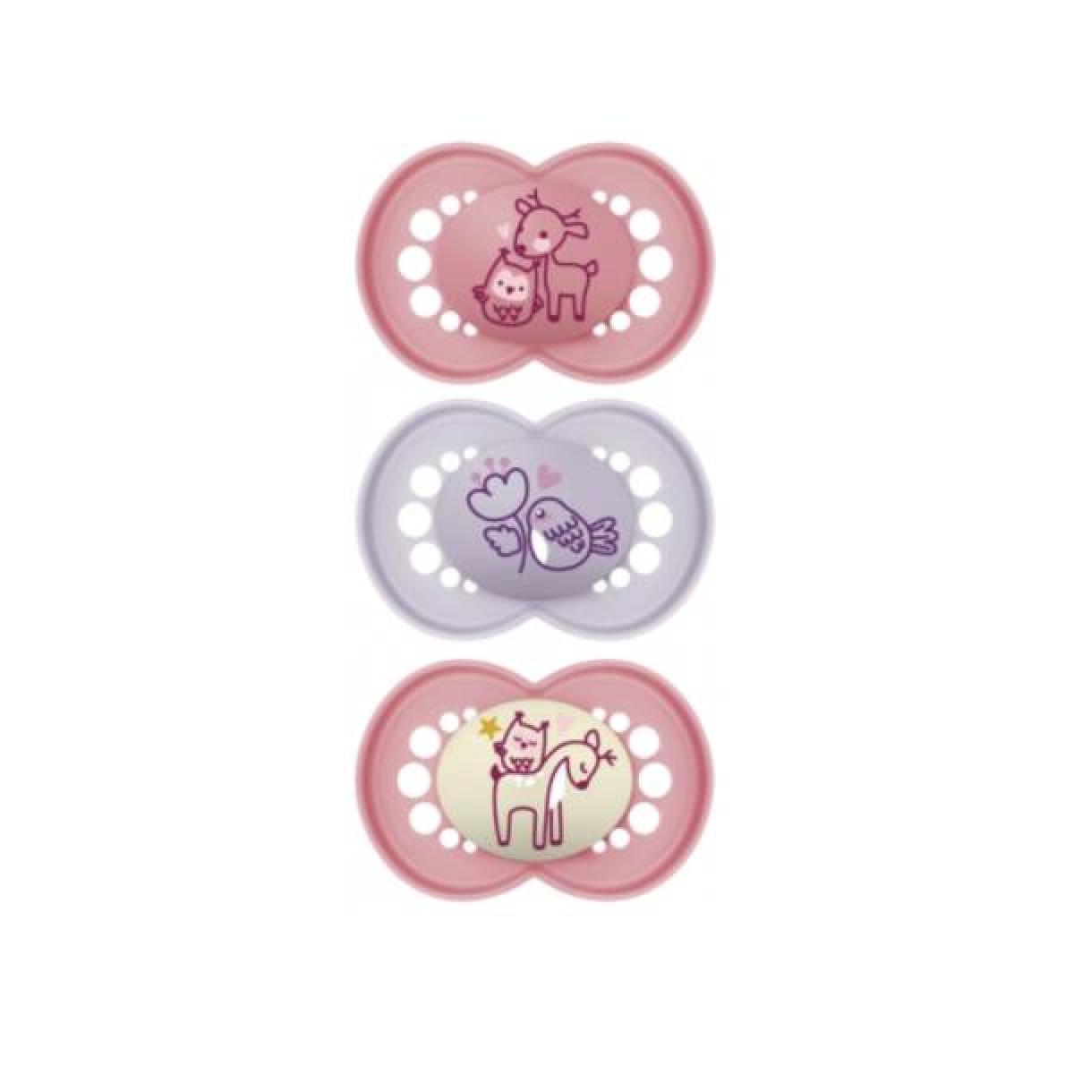 MAM 2 sucettes original Nature + 1 sucette original nuit rose 18 mois ...