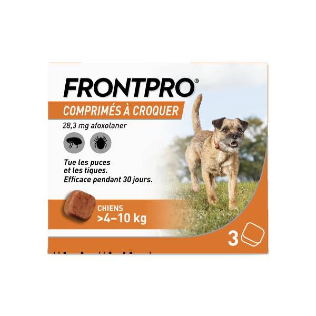 FRONTLINE Frontpro 4-10kg 3 comprimés antiparasitaires - Parapharmacie ...