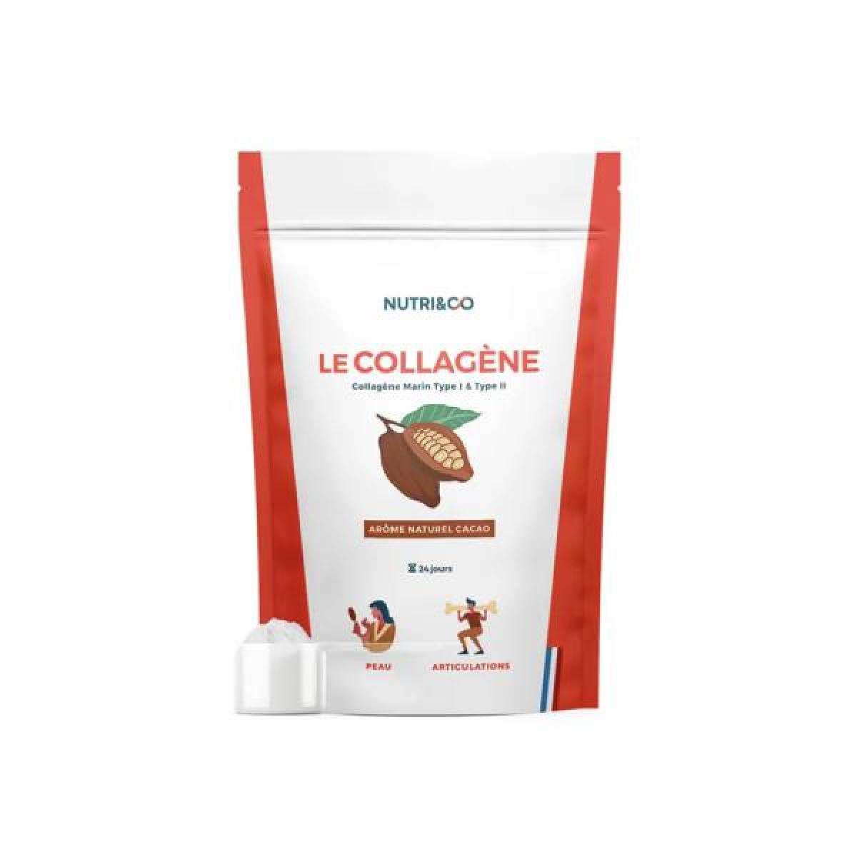 NUTRI & CO Le collagène marin breveté types 1 & type 2 cacao 240g ...