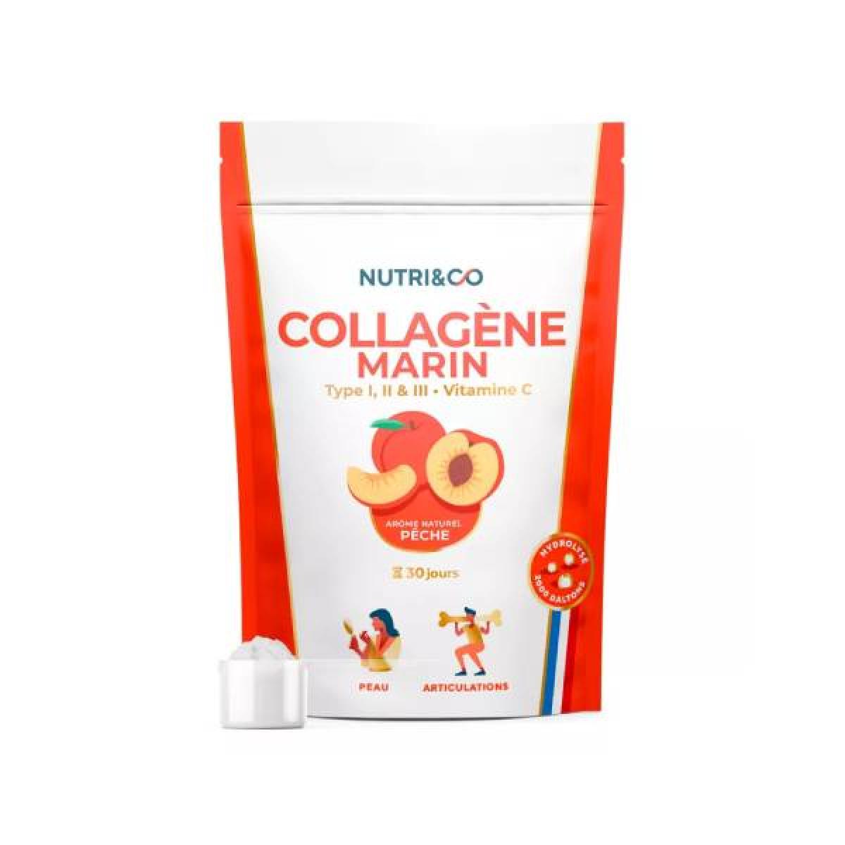 NUTRI & CO Collagène marin type I, II et III vitamine C goût neutre ...