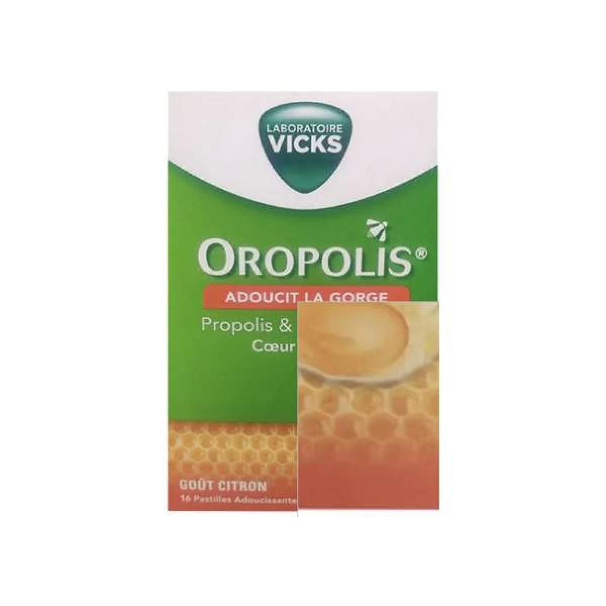 VICKS Oropolis propolis et gelée royale goût citron 16 pastilles ...