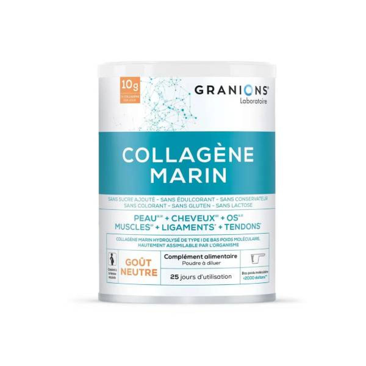 GRANIONS Collagène marin type I goût neutre 258g - Parapharmacie - Pharmarket