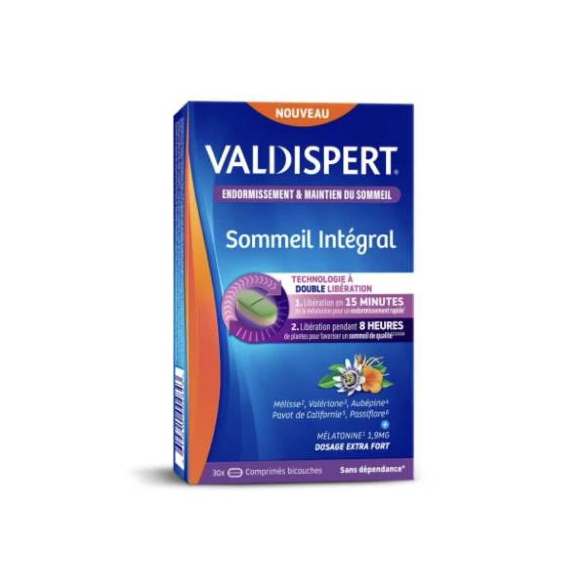VALDISPERT Sommeil intégral mélatonine 1,9mg extra fort 30 comprimés ...