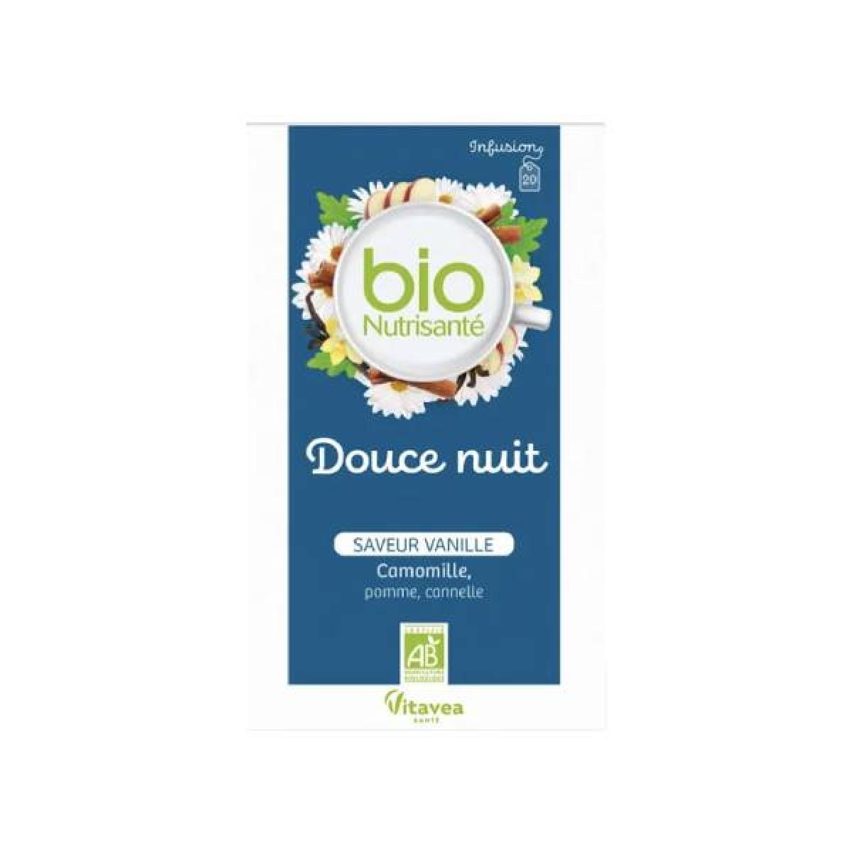 NUTRISANTÉ Vitaveai infusion bio douce nuit Saveur Vanille 20 Sachets ...